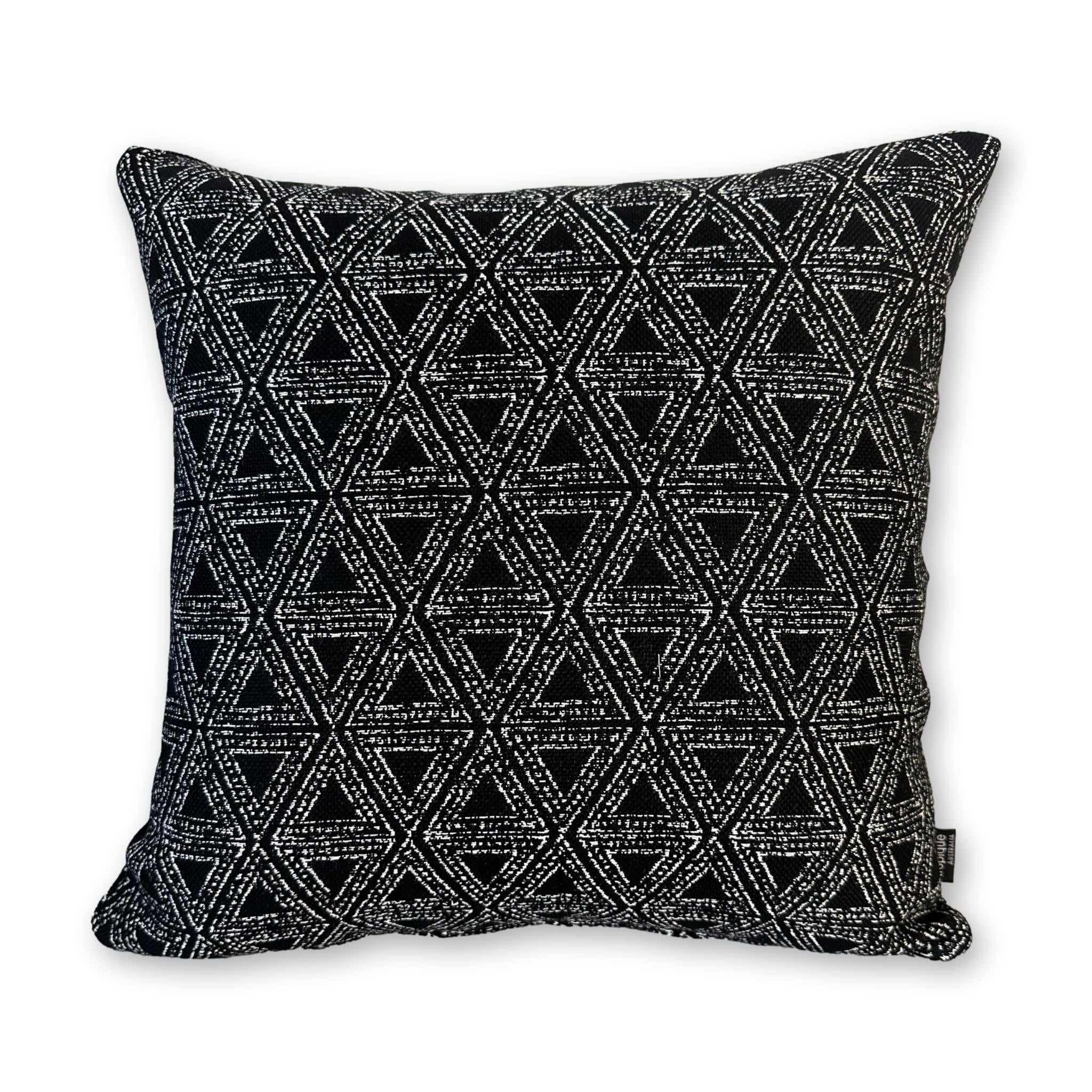 Stippled Triangle in Classic Black | Tropique Cushions